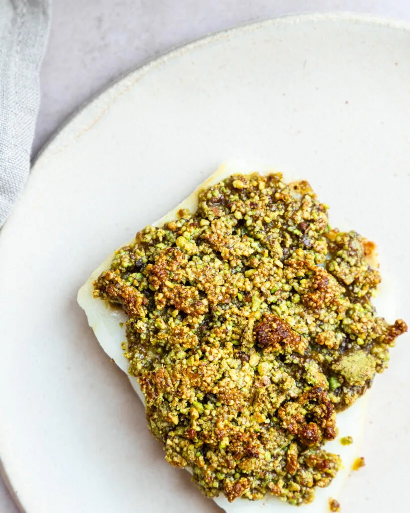 Witvis met pistachekorst - Em's Real Food