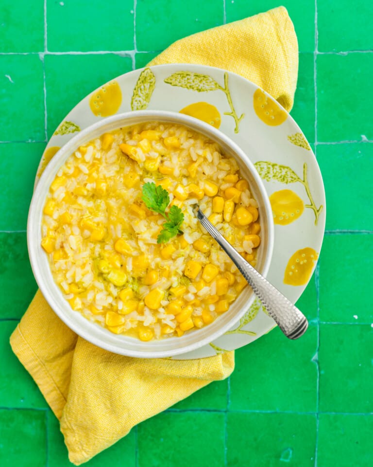 Zomerse risotto met maïs - Em's Real Food